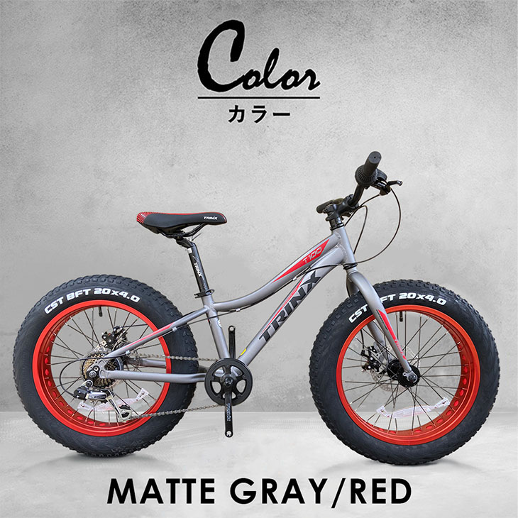 ファットバイク 自転車 20インチ 極太タイヤ 太いタイヤ シマノ Wディスクブレーキ アウトドア マットブラック TRINX T100 :TRINX-T100bike:EIZER CAMP ...