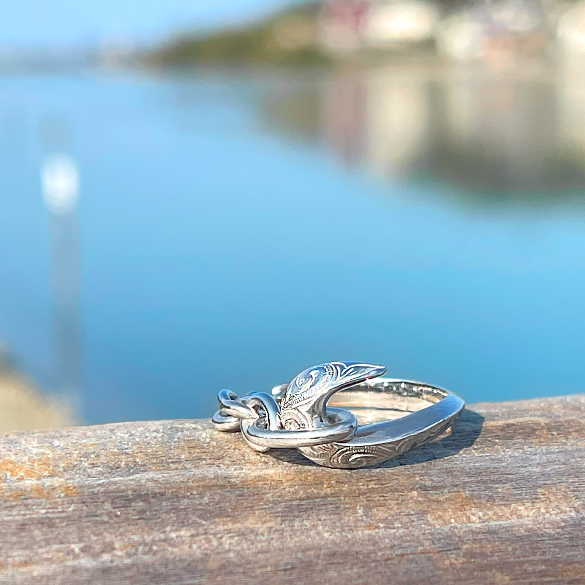 メンズ リング 指輪 金属アレルギー対応 シルバー925 ハワイアン アクセサリー フィッシュリング 釣り針 ハワイアンジュエリー r0871 ...