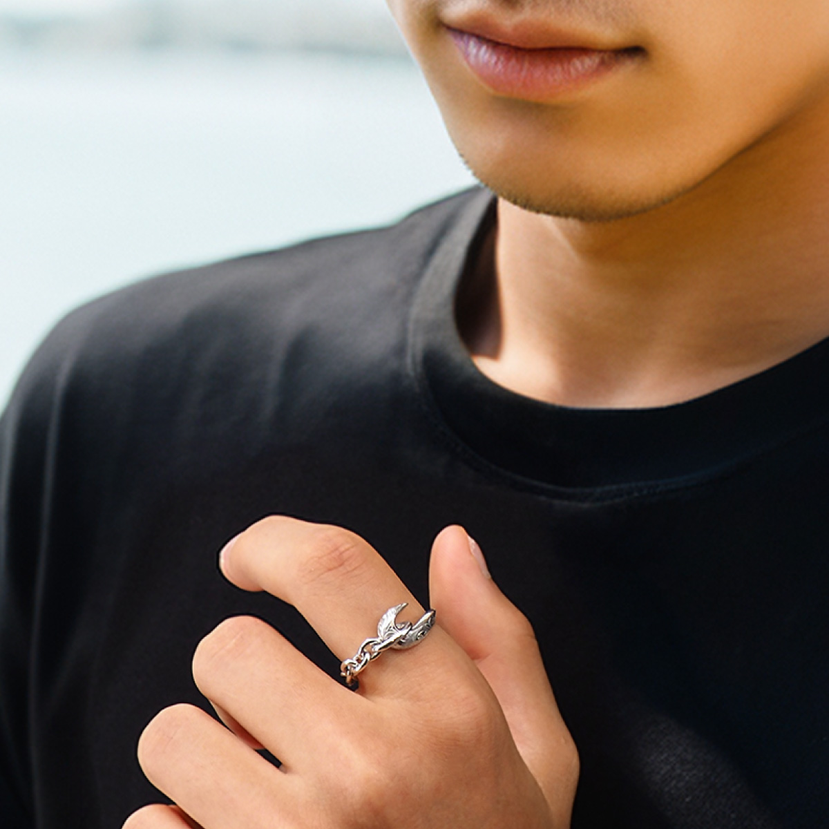 メンズ リング 指輪 金属アレルギー対応 シルバー925 ハワイアン アクセサリー フィッシュリング 釣り針 ハワイアンジュエリー r0871 ...