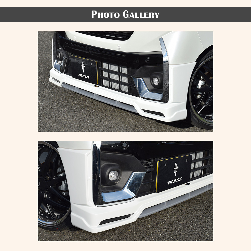 【スズキ MK54S スペーシアカスタム】フロントハーフスポイラー【未塗装FRPゲルコート品】ブレスクリエイション SUZUKI SPACIACUSTOM BLESS CREATION ...