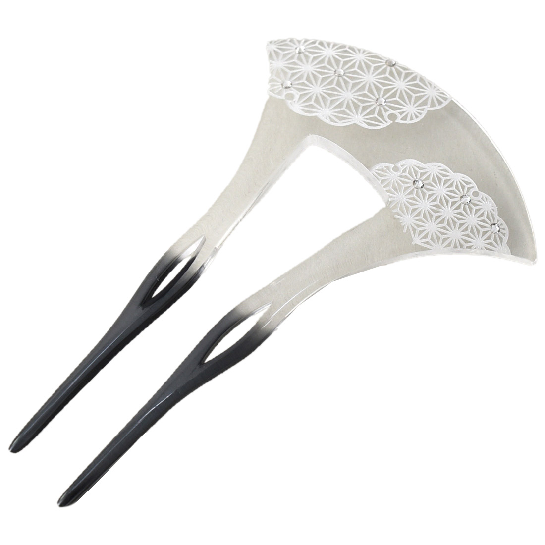 和装 髪飾り 小紋 紬 浴衣 日本製 T21-015 切子風 簪 バチ型 雪輪 麻の葉 全4色 かんざし 簪 二本差し 大人 レディース 女性 ...