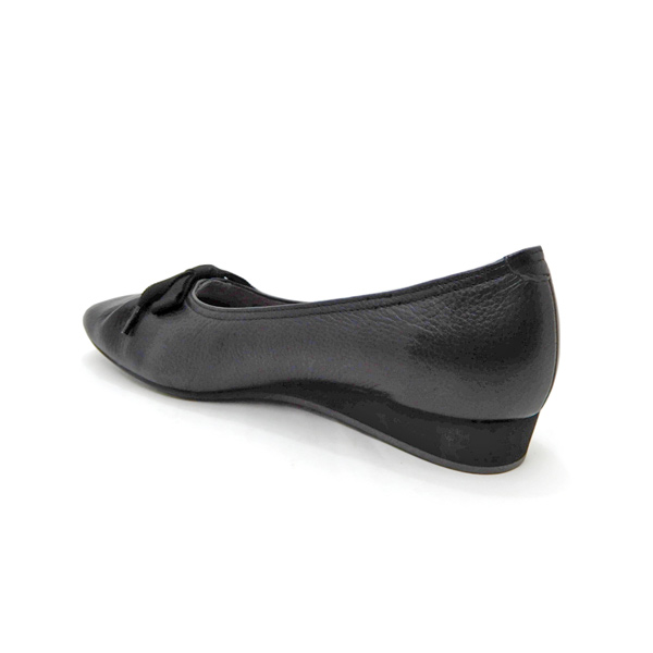 FIZZ REEN（フィズリーン） パンプス 黒 ローヒール リボン 本革 靴