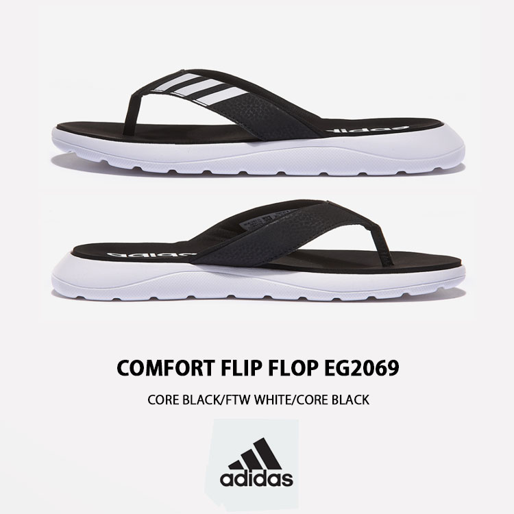 adidas アディダス サンダル シャワーサンダル ビーチサンダル COMFORT FLIP FLOP EG2069 フリップフロップ BLACK WHITE ビーサン adidas（アディダス） サンダル シャワーサンダル ビーチサンダル