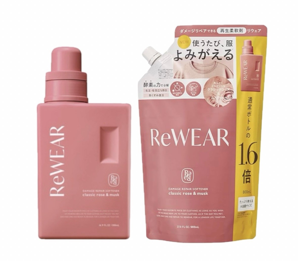 【セット】ReWEAR 再生柔軟剤 クラッシックローズ＆ムスク ボトル1本(500ml)＋詰め替え用1袋(800ml) セット 神奈川倉庫 : a-kuストア - 通販 - Yahoo!ショッピング
