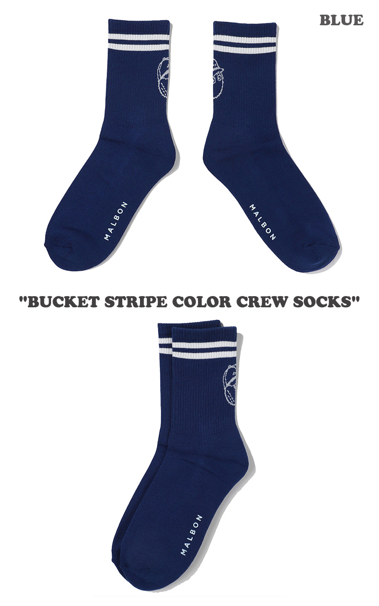 マルボンゴルフ 靴下 MALBON GOLF BUCKET STRIPE COLOR CREW SOCKS バケット ストライプ カラー ...