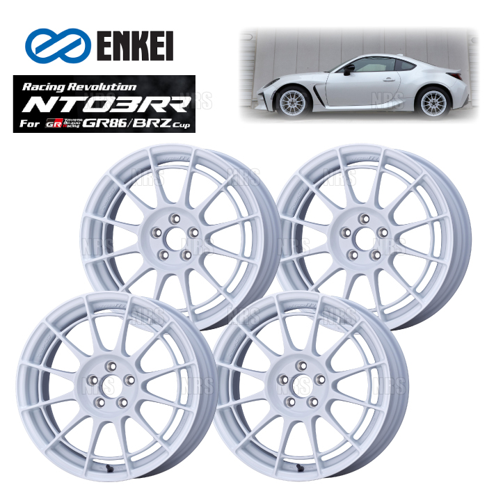 ENKEI（エンケイ） NT03RR For GR86/BRZ Cup(ホワイト/フロントフェイス) 7.5J x 17インチ +44 ...