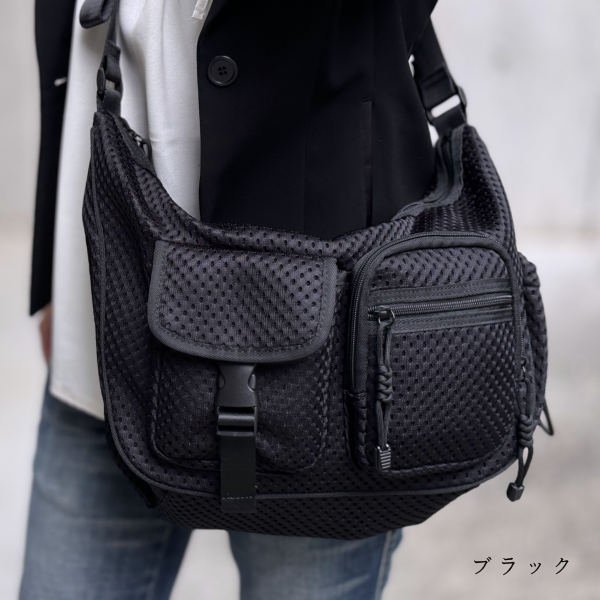 洗えるバッグ 軽量 メッシュバッグ ショルダーバッグ 斜めがけ 肩掛け 大人 大容量 ユニセックス スリングバッグ : ACCESSORIES GRACE - 通販 - Yahoo!ショッピング