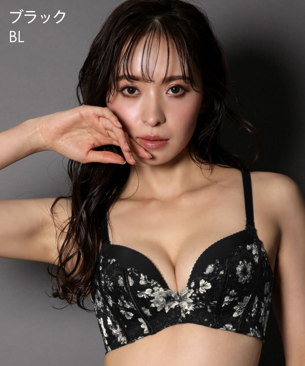 ブラジャー ショーツ セット モノトーン フラワーレース 超盛ブラ(R) ブラジャー&ショーツ 下着 レディース 女性 aimerfeel エメフィール :1101701:エメフィール ...