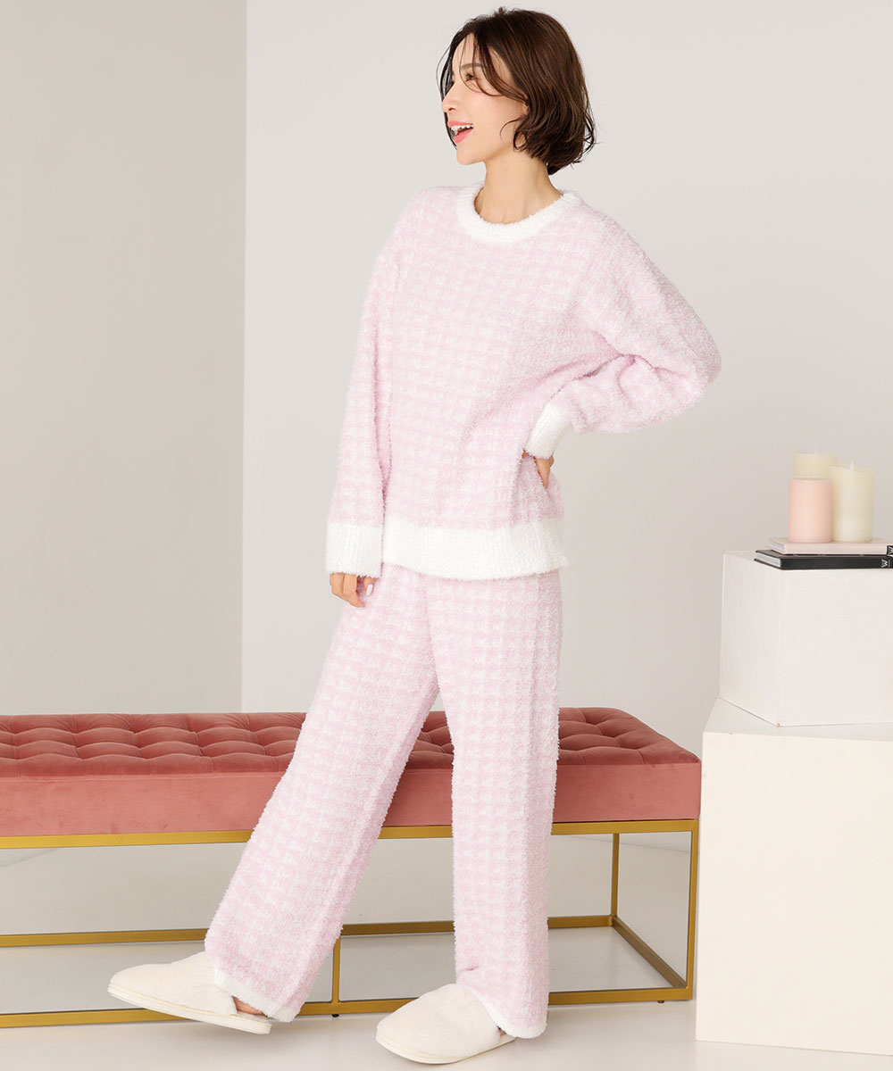 ルームウェア レディース ニット 上下セット 女性 秋 冬 パジャマ 寝間着 暖かい あったか 長袖 ロングパンツ セット 部屋着 モコモコ ...