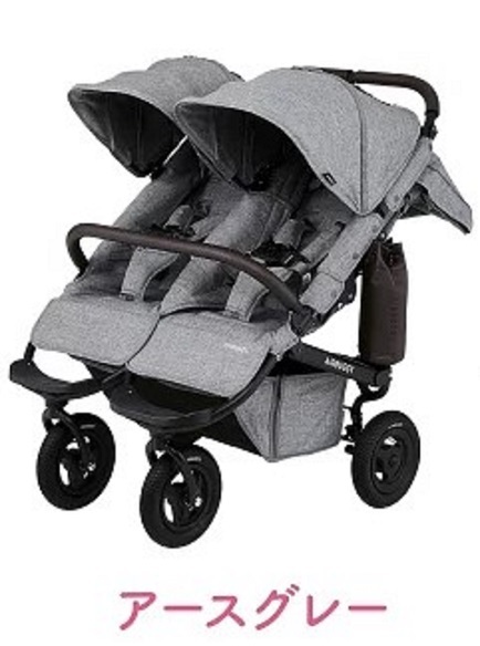 エアバギー ココダブルEX フロムバース AirBuggy COCO DOUBLE EX 新生児 年子 2人 双子 ベビーカー ブラック ベージュ A型 B型 バギー 折りたたみ 横並び ...