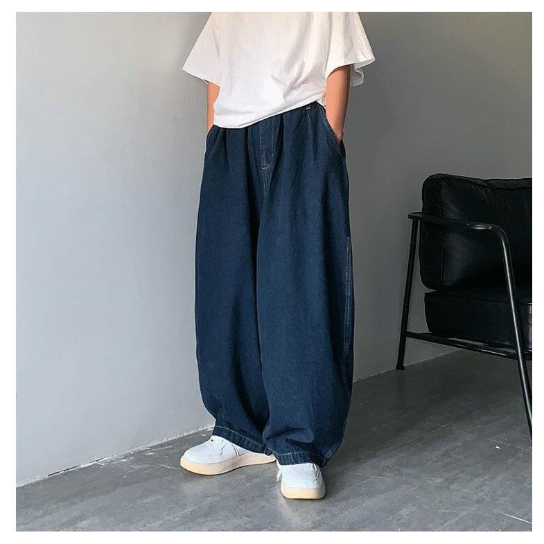 ワイドデニムパンツ バギーパンツデニム 体型カバー リラックスパンツ メンズ ルーズフィット 春服 秋服 冬服 冬ボトム ボトムス ...