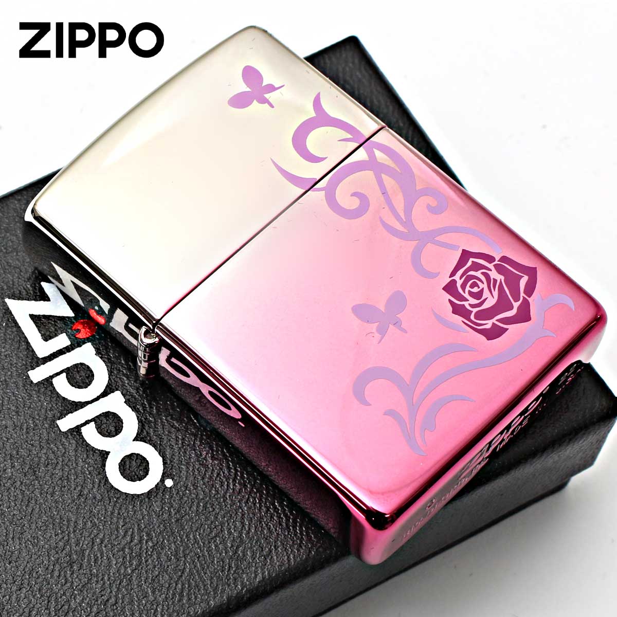 ZIPPO Zippo ジッポライター 薔薇 ローズ Rose ミステリアス ピンク Mysterious Pink MP2-RP メール便 ...
