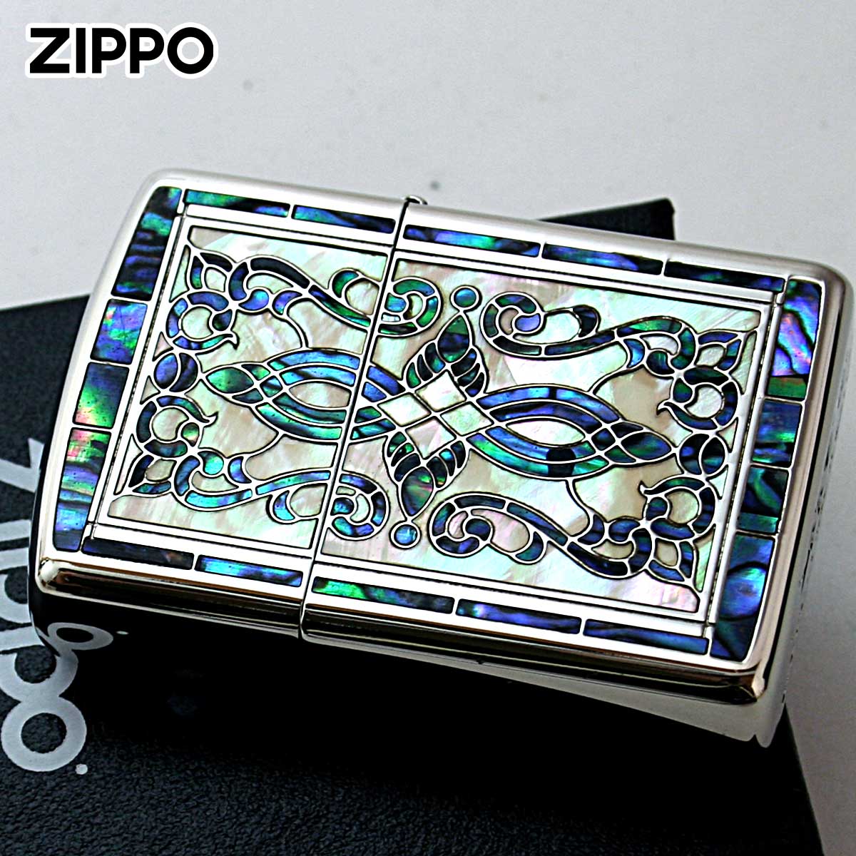 ZIPPO Zippo ジッポライター アーマー シェル 貝インレイ 象嵌 ヘリテージ シルバー ARMOR SHELL HERITAGE ...