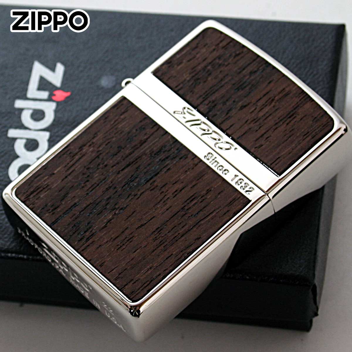 ZIPPO Zippo ジッポライター ウッド 木目 木 ホワイトニッケル 両面加工 Wood Series White Nickel WN ...