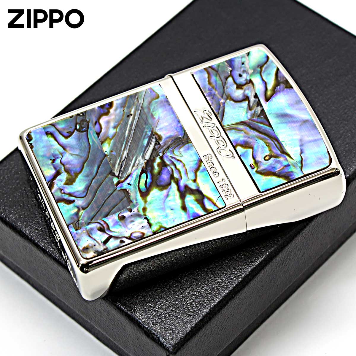 Zippo ジッポライター シェル カラーライン 貝 両面加工 ブルー SHELL LINE BL メール便専用商品 : kaji840 ...