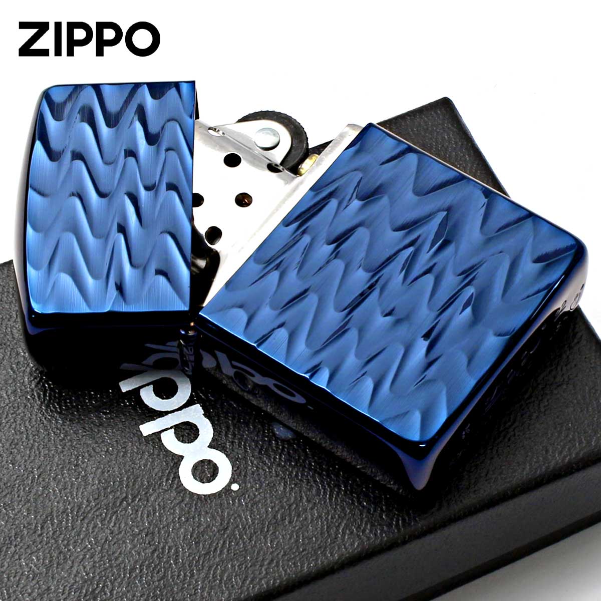 アーマーチタン Zippo ジッポライター アーマー 彫刻 RIP 模様 両面加工 チタニュームコーティング ブルー ARMOR ...