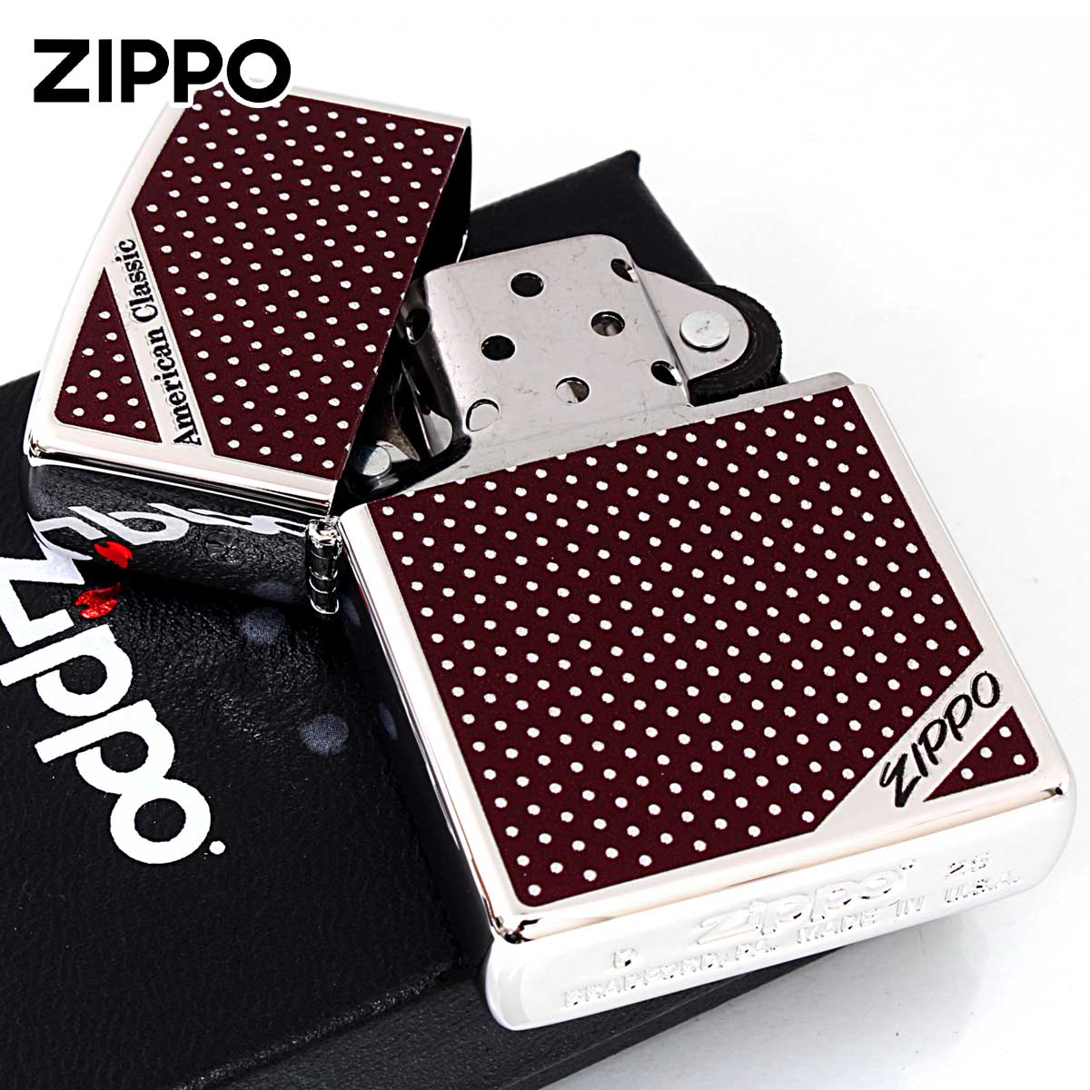 ZIPPO（ジッポー） ジッポライター アメリカンクラッシック ドット ロゴ 80093 メール便専用商品 : 輸入雑貨のネットストア ...