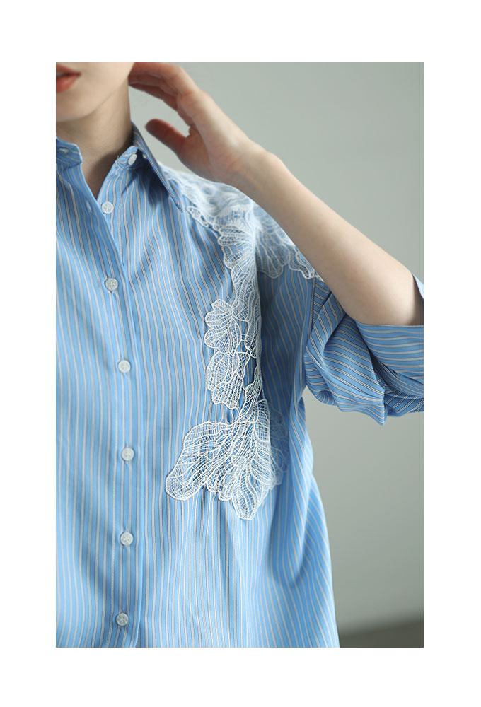 Sawa a la mode レディース トップス ブラウス シャツ 青 ブルー Sawa a la mode レディース トップス ブラウス シャツ 青 ブルー