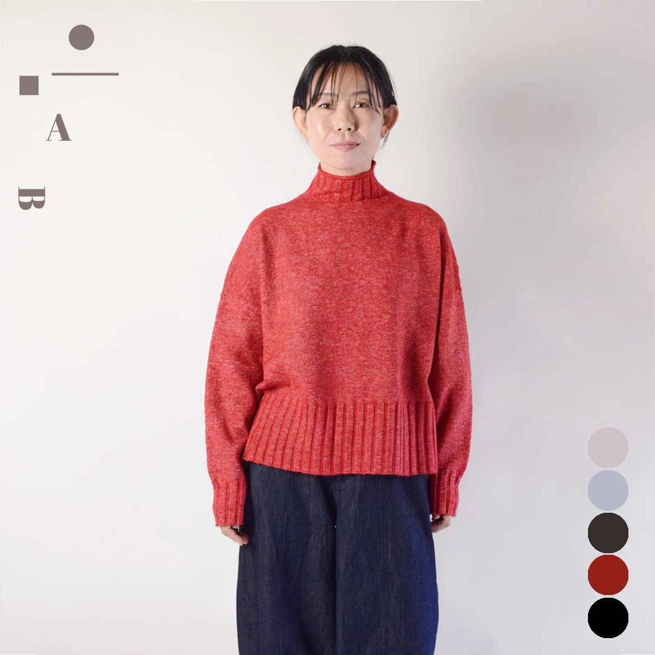 新作 2025AW ハイネックセーターニット NS-25426 トップス : リネンコットンのアリスアンドボブ - 通販 - Yahoo!ショッピング