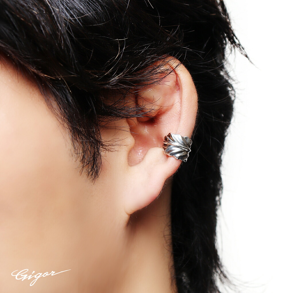 GIGOR（ジゴロウ） フラグレス イヤカフス シルバー イヤーカフ 1P 片耳用 フェザー 羽根 シンプル ノンホール ピアス イヤークリップ フェイクピアス メンズ レディース ...