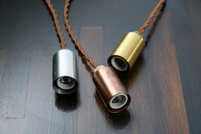 スワン電器 SWAN BULB LIGHT SOCKET ソケット 引掛シーリングタイプ E26 コード調節 コード長100cm 真鍮 ...