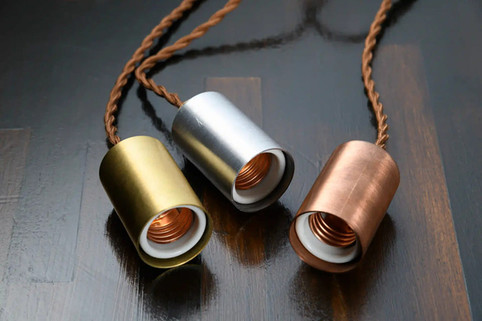 スワン電器 SWAN BULB LIGHT SOCKET ソケット 引掛シーリングタイプ E26 コード調節 コード長100cm 真鍮 ...