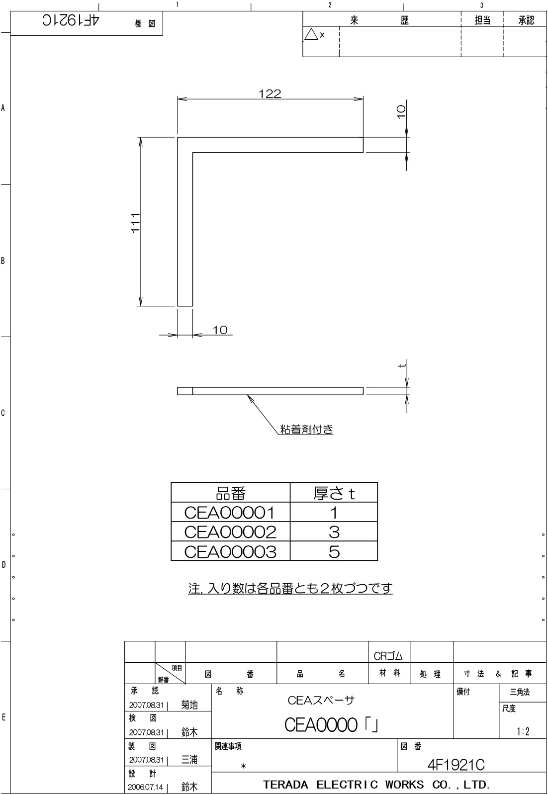 TERADA フロアコンセント フリーアクセスフロア用 バリアフリー施工用治具・工具・アクセサリー プレート深度調整用スペーサー 厚さ3mm(2枚組) CEA00002 : オールライト ...