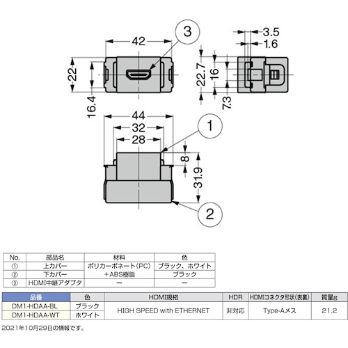 スガツネ LAMP HDMI用中継コネクタ DM1-HDAA型 ブラック Type-Aメス DM1-HDAA-BL : オールライト ...