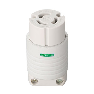 明工社 引掛コネクターボデー セフティーワッシャ付 白 接地2P 15A 125V 端子ねじサイズ:M4 L5-15R準拠 3M端子 MH8151W : オールライト Yahoo!店 - 通販 ...