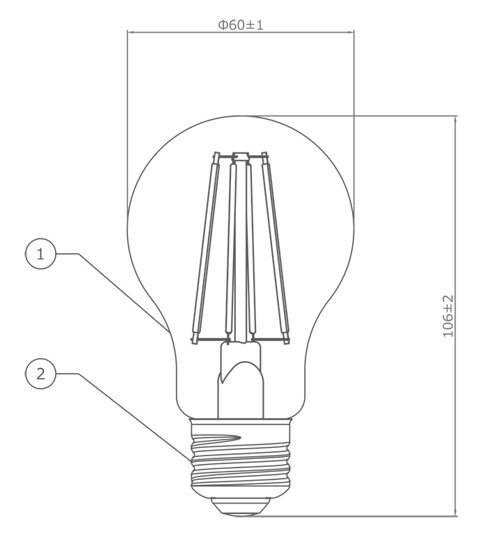 SWAN LED SWAN BULB DIM TO WARM 一般電球形 60W形相当 E26 6.5W 780lm ホワイト 2400〜1800K 調光対応 SWB-LDA6L-A60 ...