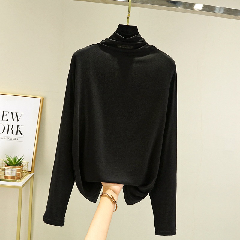 Tシャツ ハイネック シンプル カラバリ 無地 弾力性 長袖 レディース トップス : 220809 : amanecer - 通販 - Yahoo!ショッピング