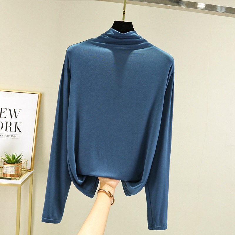 Tシャツ ハイネック シンプル カラバリ 無地 弾力性 長袖 レディース トップス : 220809 : amanecer - 通販 - Yahoo!ショッピング