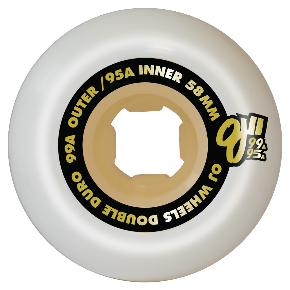オージェイウィール OJ WHEELS 58mm DOUBLE DURO WHITE/GUM MINI COMBO 99A/95A ...