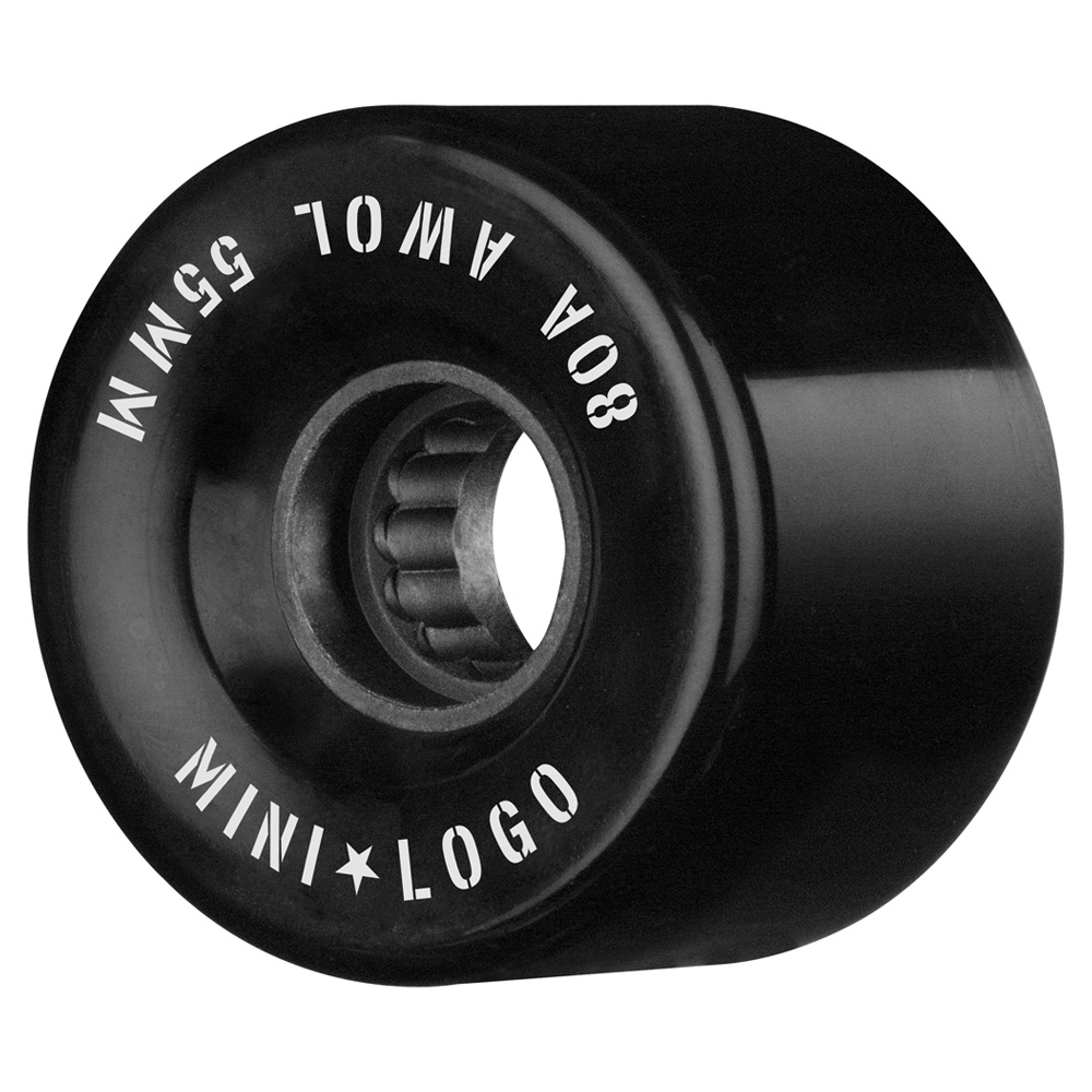 ミニロゴ MINI LOGO 55mm A.W.O.L 80A WHEELS ソフトウィール 4個セット ブラック AWOL クルージング ...