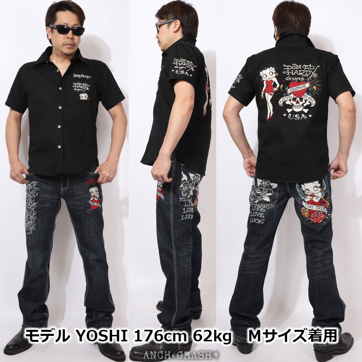 Ed Hardy（エド・ハーディー） BETTY BOOP×Ed Hardy 半袖シャツ BED-2505 ベティブープ 刺繍 : ANCH ...