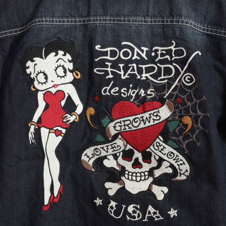 Ed Hardy（エド・ハーディー） BETTY BOOP×Ed Hardy 半袖シャツ BED-2505 ベティブープ 刺繍 : ANCH ...