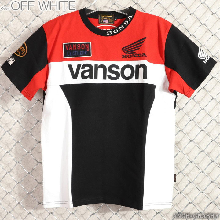 VANSON HONDA 半袖TEE HRV-2505 バンソン ホンダ 半袖Tシャツ 刺繍 ワッペン : ANCH CRASH - 通販 - Yahoo!ショッピング
