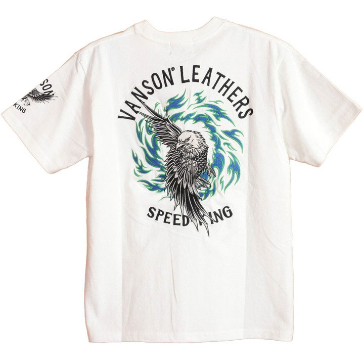 VANSON イーグル フレア 半袖Tシャツ (NVST-2508) 【送料無料】バンソン 刺繍 VANSON（バンソン） 72h限定P最大14倍!12/17pm23:59迄 イーグル フレア