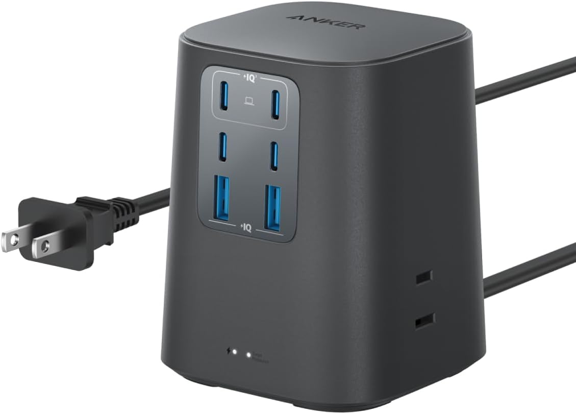Anker Charging Station (9-in-1, 100W)【USBタップ/電源タップ/AC差込口 3口 / USB-C 4 ...