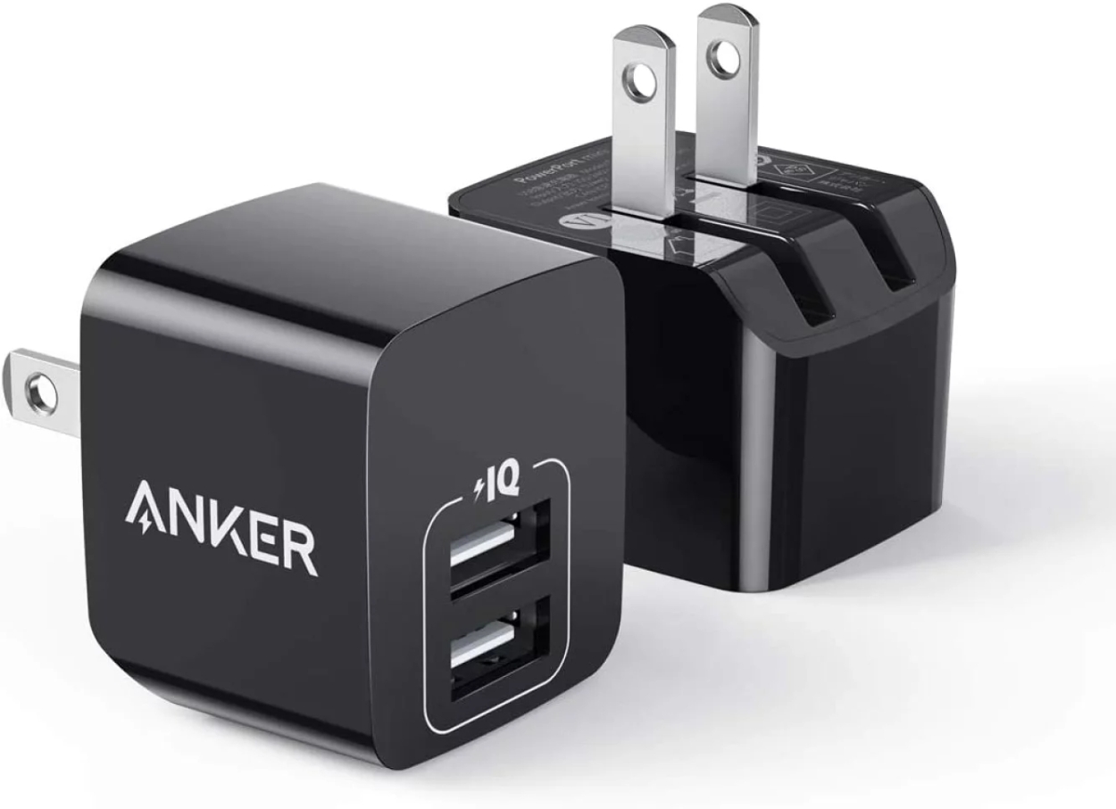 2個セット Anker PowerPort mini USB充電器 12W 2ポート PSE技術基準適合/折りたたみ式プラグ/PowerIQ ...