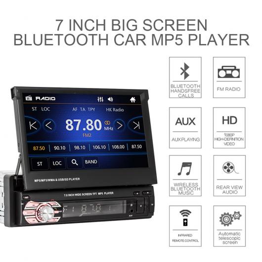 MP5 ステレオ オーディオ ラジオ BT 1DIN HD オート 格納 モニター SD FM USB プレーヤー リア ビュー カメラ AL ...