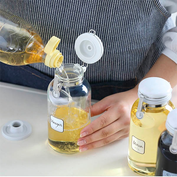 星硝 セラーメイト ワンプッシュ便利びん 500ml ガラス保存容器・保存びん・密封びん 223415(00204113) : オートパーツエージェンシー - 通販 - Yahoo!ショッピング