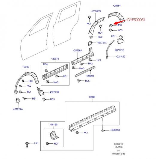 10ピース DYF500051 リア ホイールアーチ クリップ 適用: LR3 ディスカバリー 3 2005-2009 LR4 ディスカバリー ...