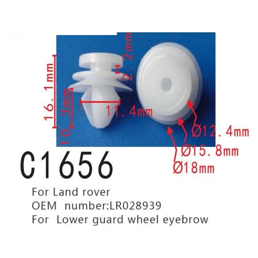 バックル クリップ LR028939 適用: ランド ローバー ロワー ガード ホイール アイブロー ポジショナー スクリュー 100ピース ...