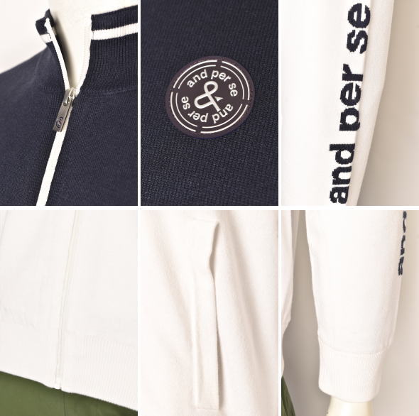 20％OFFセール！アンパスィ and per se ゴルフ 2024秋冬新作 メンズ ジップアップニットブルゾン 服 ゴルフウェア and per se（アンパスィ） 20％OFFセール！ ゴルフ 2024秋冬新作