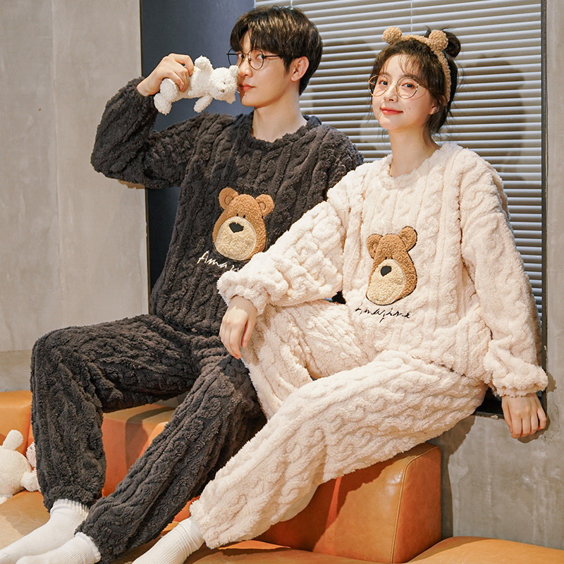ペア パジャマ 秋冬 スウェット 上下 セット セットアップ もこもこ メンズ レディース パジャマ プルオーバー 裏起毛 厚手 おしゃれ ...
