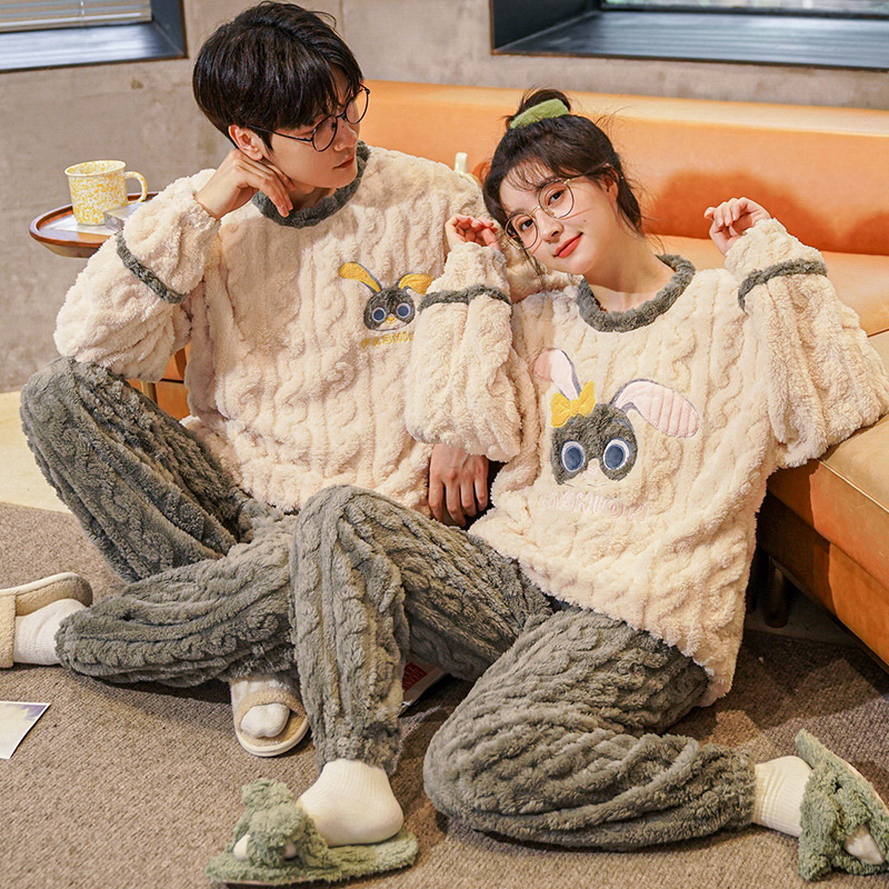 ペア パジャマ 秋冬 スウェット 上下 セット セットアップ もこもこ メンズ レディース パジャマ プルオーバー 裏起毛 厚手 おしゃれ ...