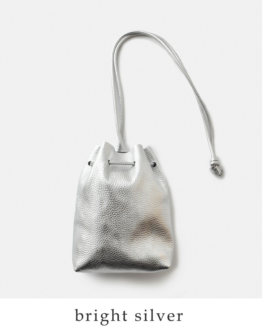 Barcelona（LOEWE） フェルチ FERCHI ドラーロレザー メタリック 巾着 ショルダー バッグ 32911 レディース ...