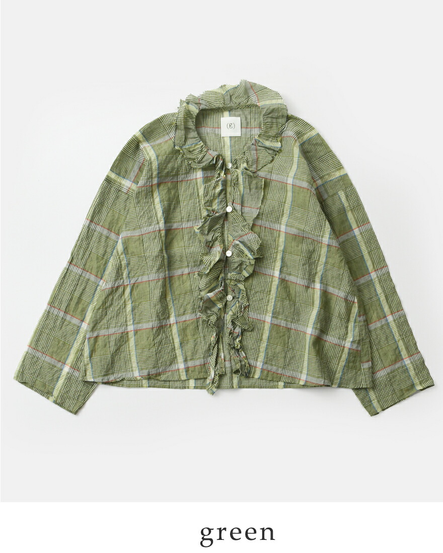 aranciato グラム g コットン シルク チェック フリル トリム ブラウス g-571 レディース 2025ss新作 : aranciato ヤフー店 - 通販 - Yahoo!ショッピング