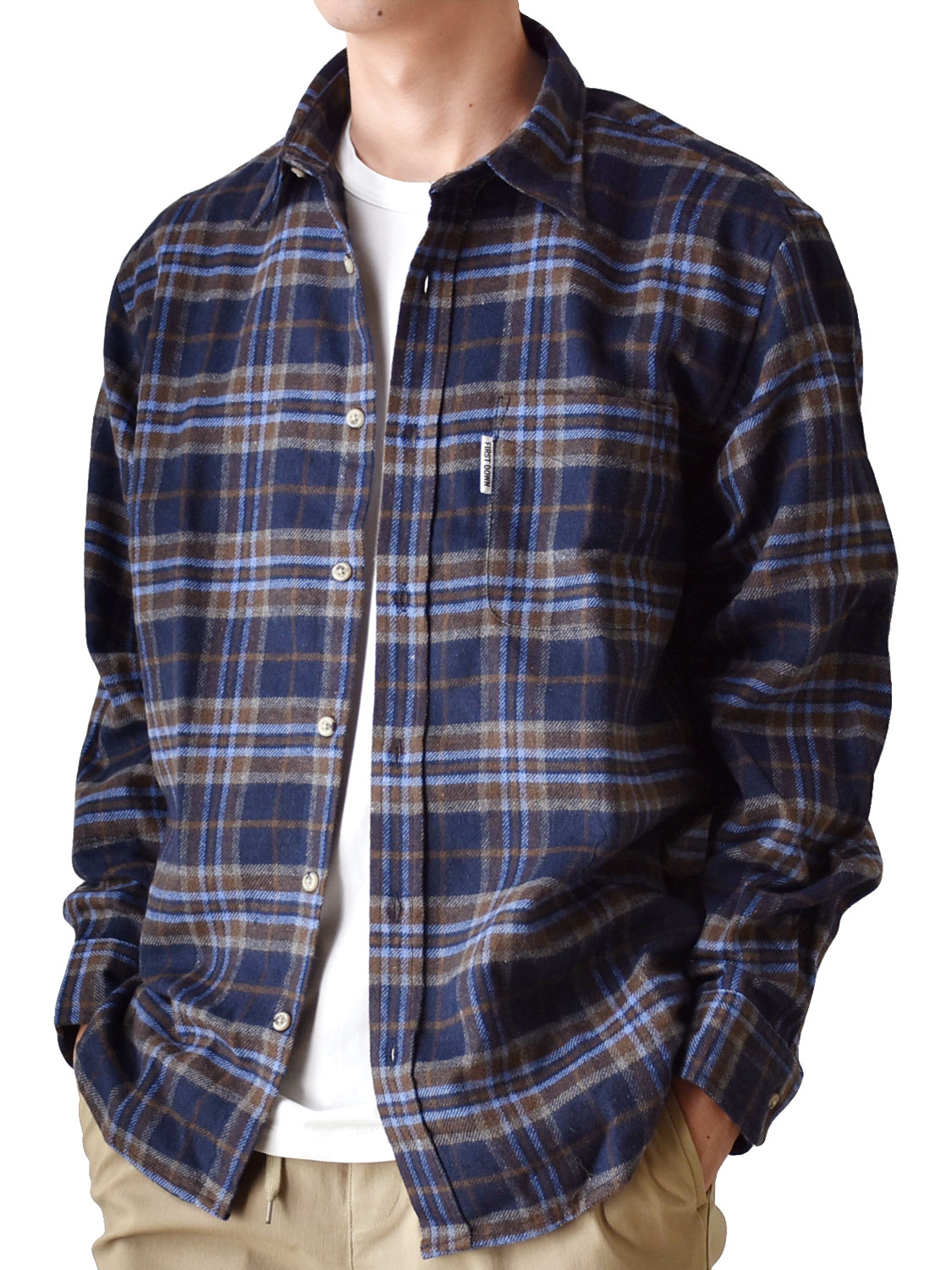 FIRST DOWN EXPLORATION GEAR ネルシャツ メンズ ボタンダウン 長袖 ファーストダウン FIRSTDOWN thebasic 送料無料 通販YC : アローナ ...